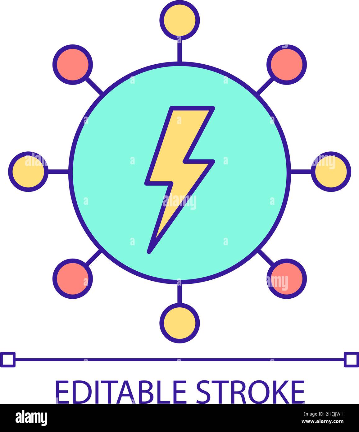 Lower load of electric power network RGB color icon Stock Vector Image ...