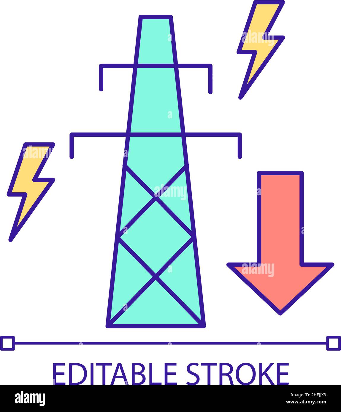 Reduction of peak demand RGB color icon Stock Vector Image & Art - Alamy