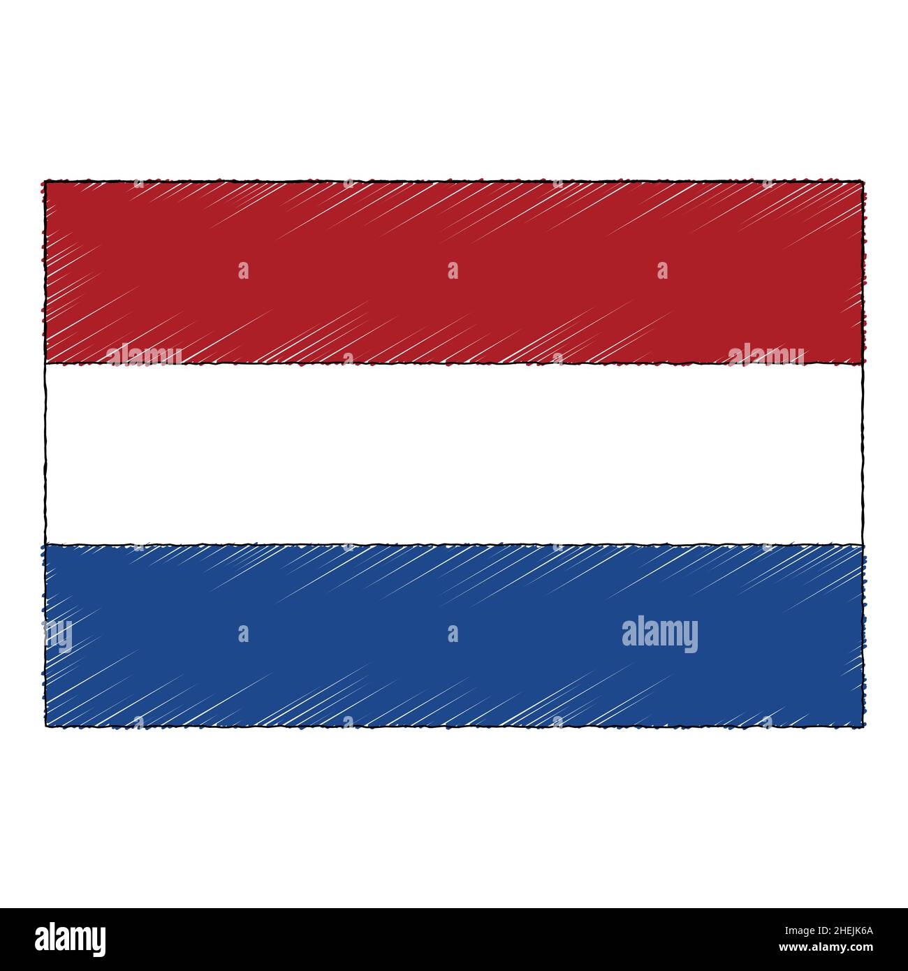 Hand drawn sketch flag of Netherlands. doodle style vector icon Stock ...