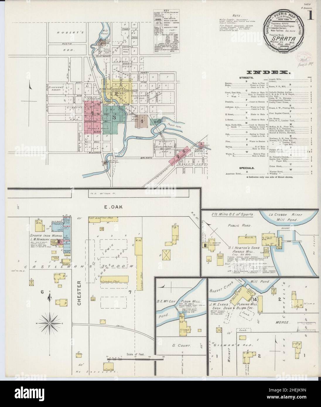 Map of sparta wisconsin hi-res stock photography and images - Alamy