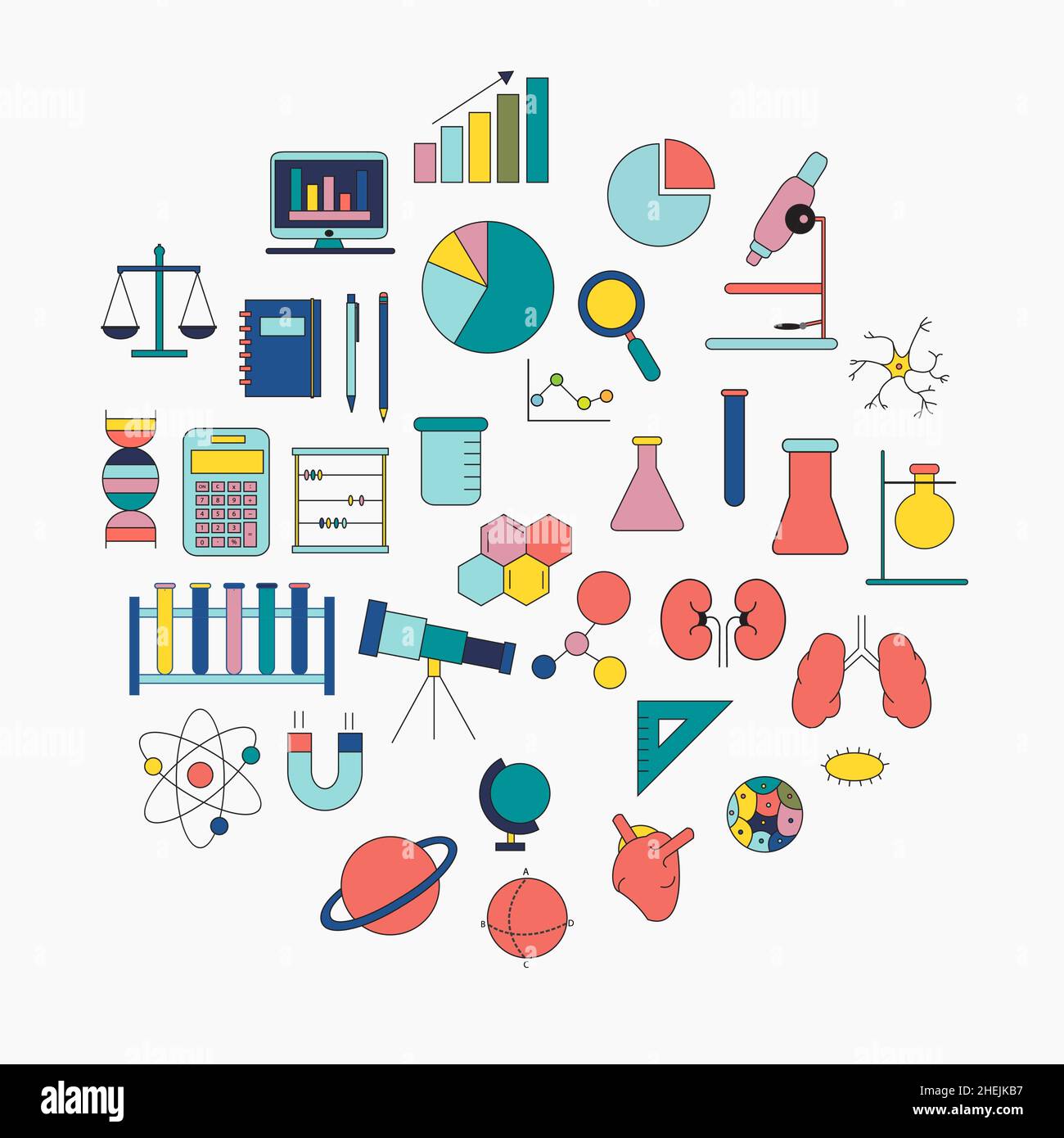 Science and Education. Set Of Science Objects Stock Photo - Alamy