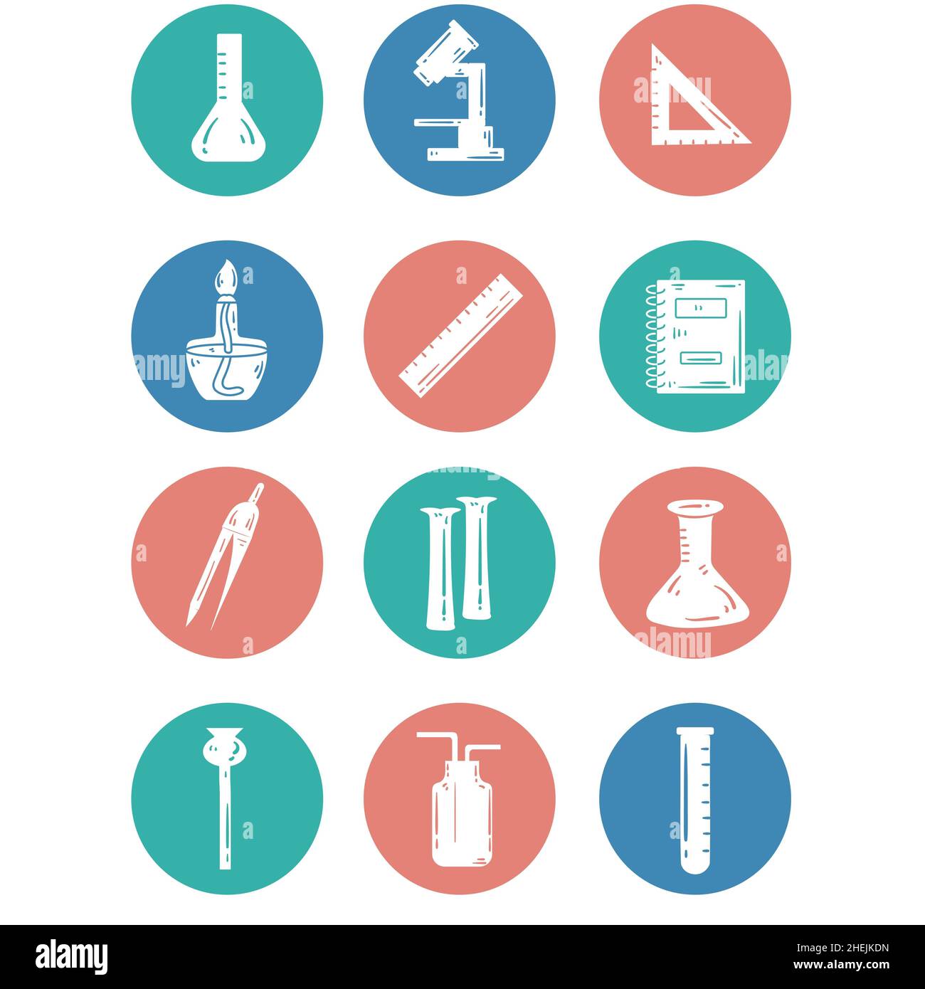 Science Icon Set. Science Education Stock Photo - Alamy