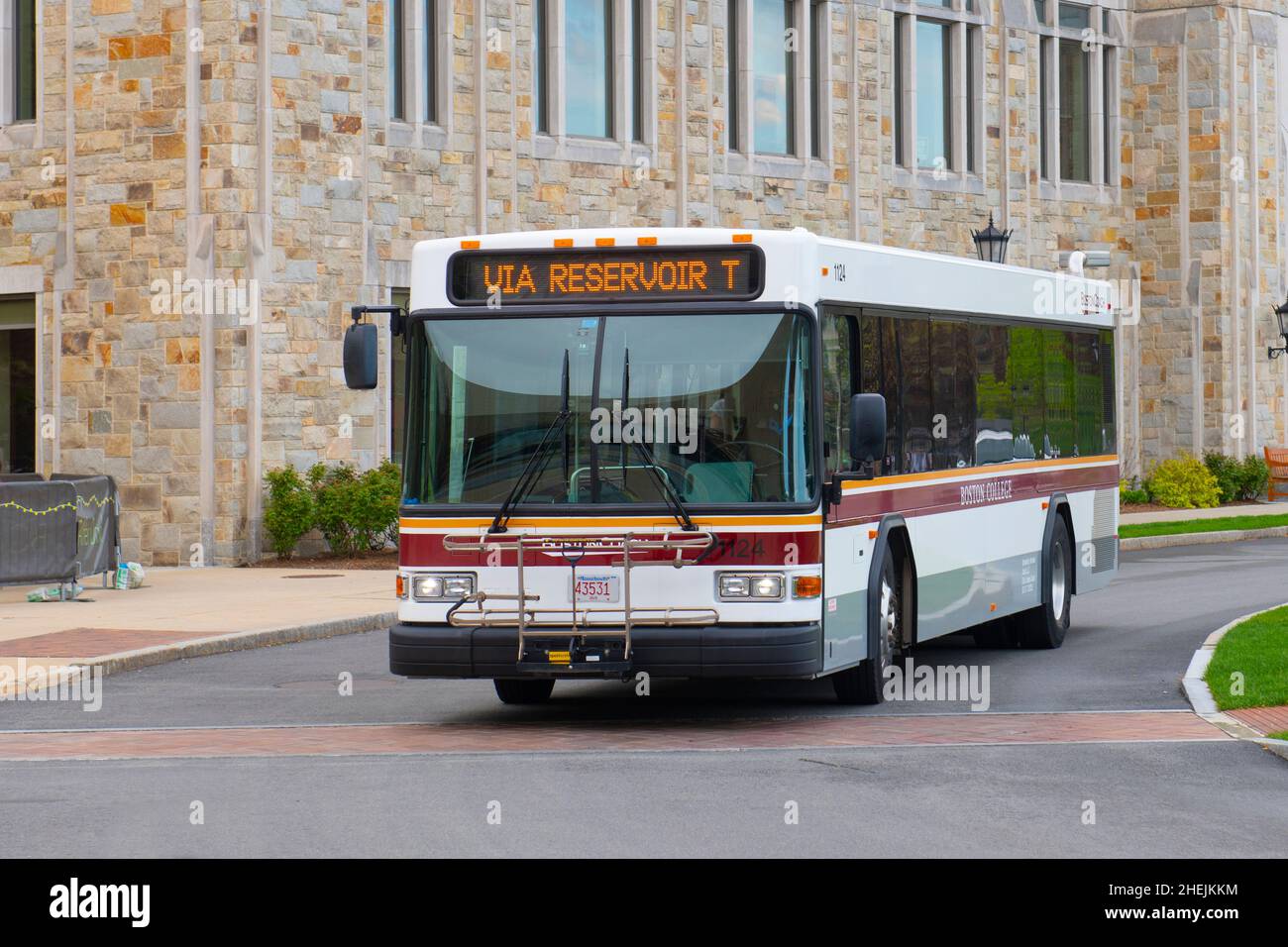 Shuttle Bus in Boston College main campus in Chestnut Hill, city of ...