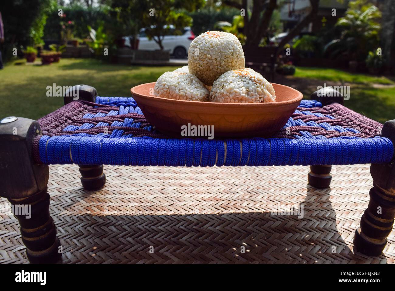 Til ladoo or Til baati laddu, Indian sweet dumpling sweet balls made of ...