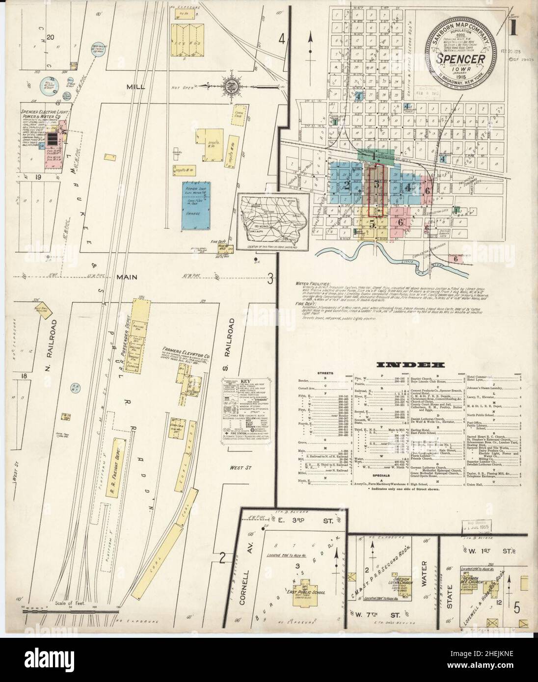 Spencer iowa map hi-res stock photography and images - Alamy
