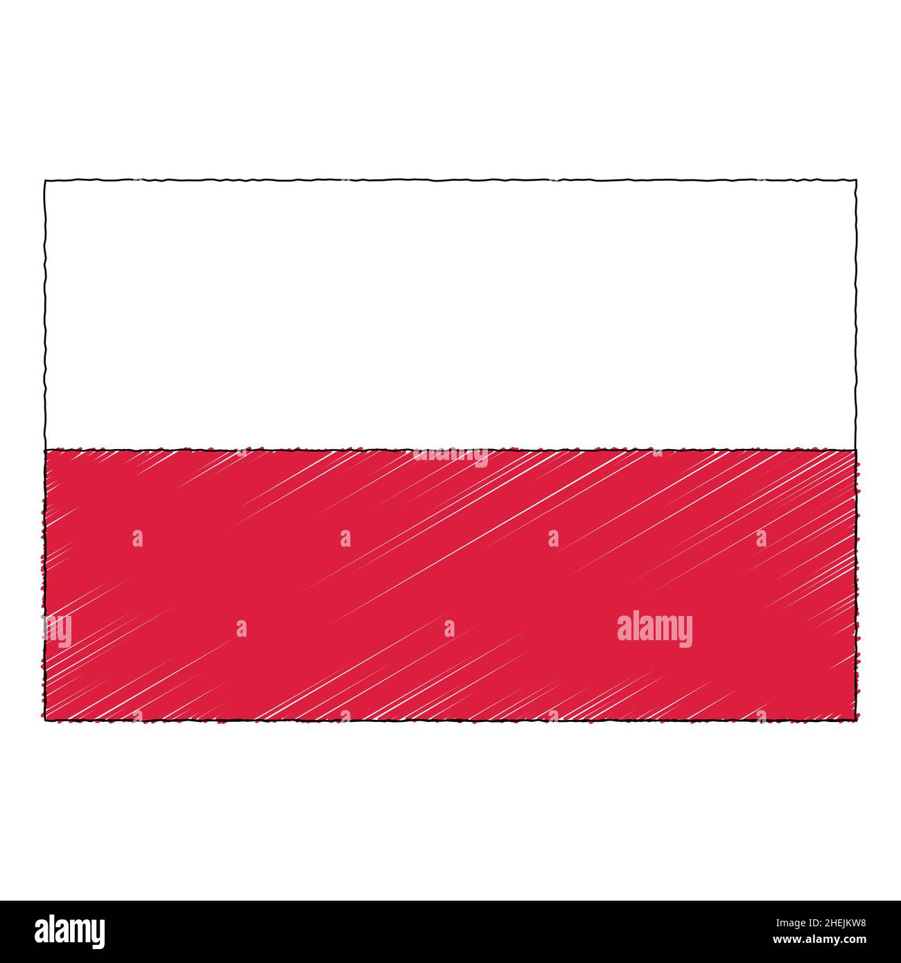 Hand drawn sketch flag of Poland. doodle style vector icon Stock Vector ...