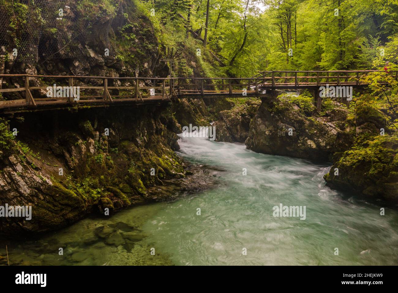 Boardwalk in Vintgar gorge near Bled, Slovenia Stock Photo - Alamy