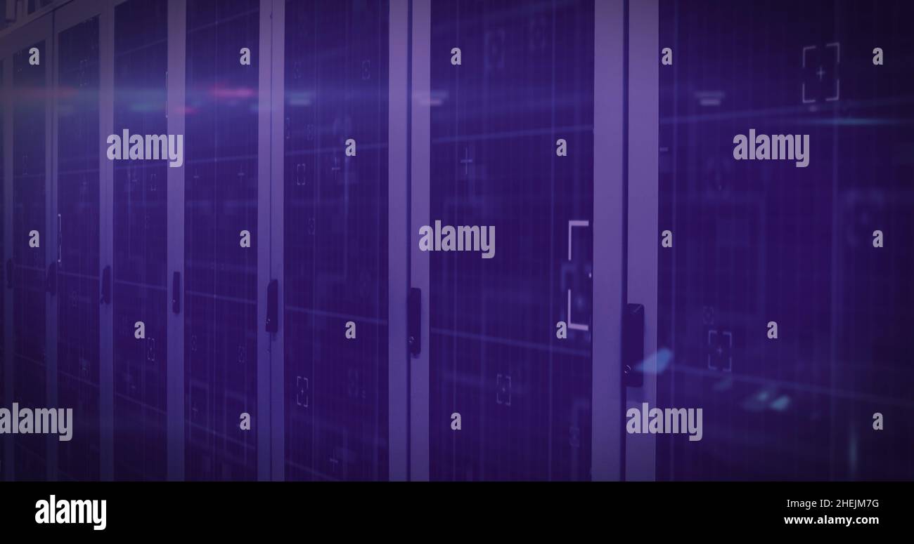 Image of qr code scanning over computer servers Stock Photo - Alamy