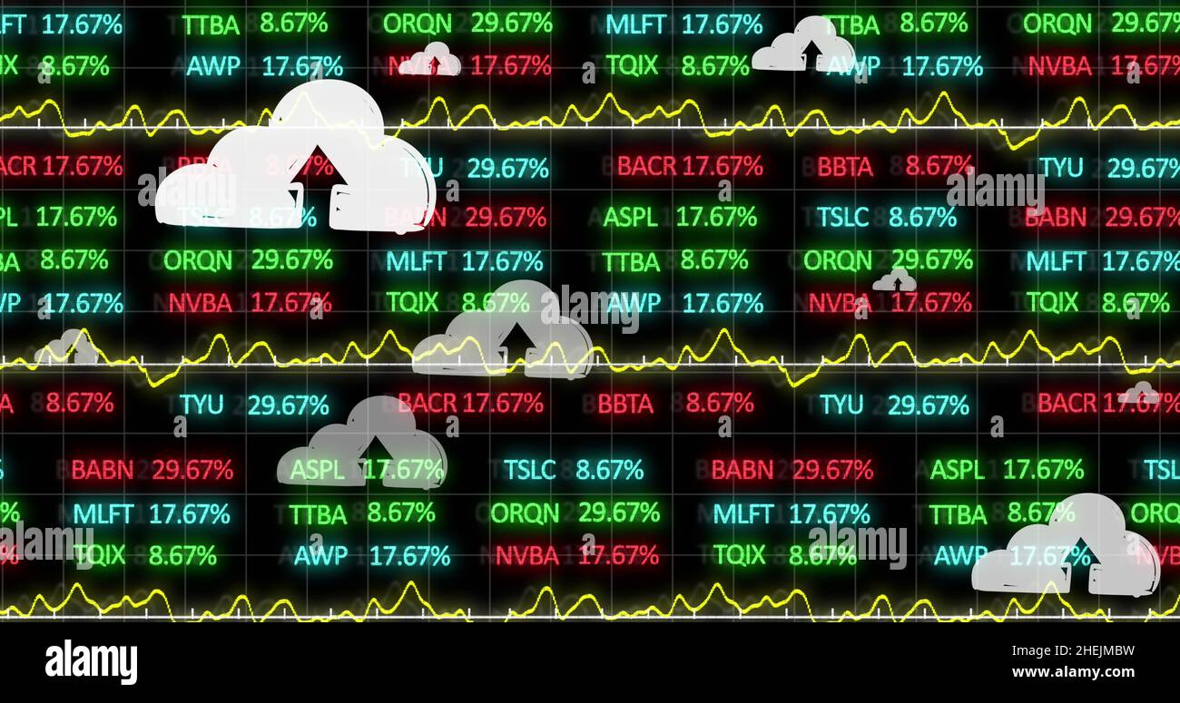 Image of arrows over financial data processing Stock Photo - Alamy