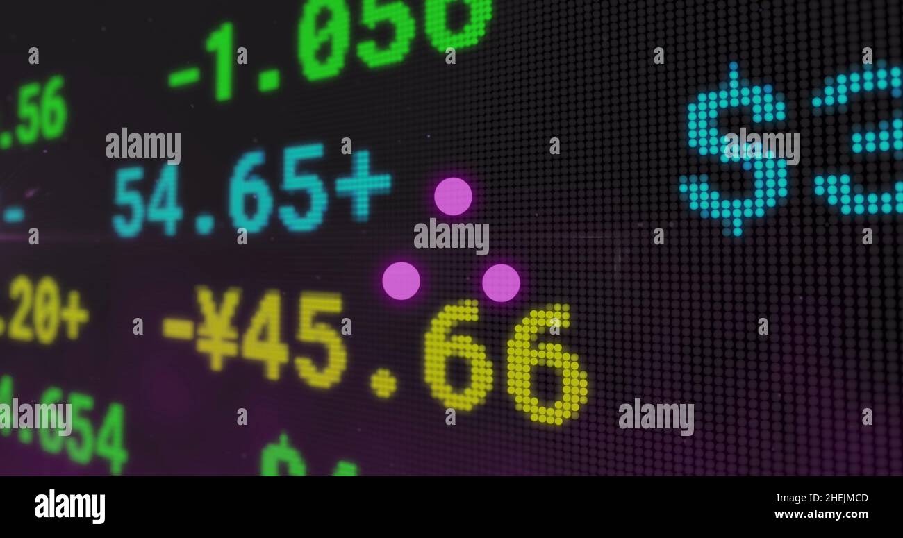 Image of digital interface circles data loading and financial data ...