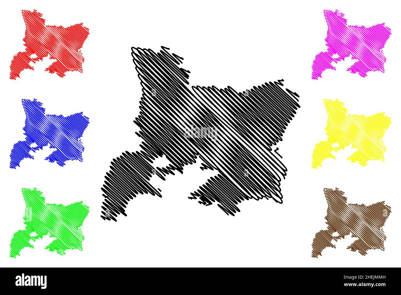 Valsad district (Gujarat State, Republic of India) map vector ...