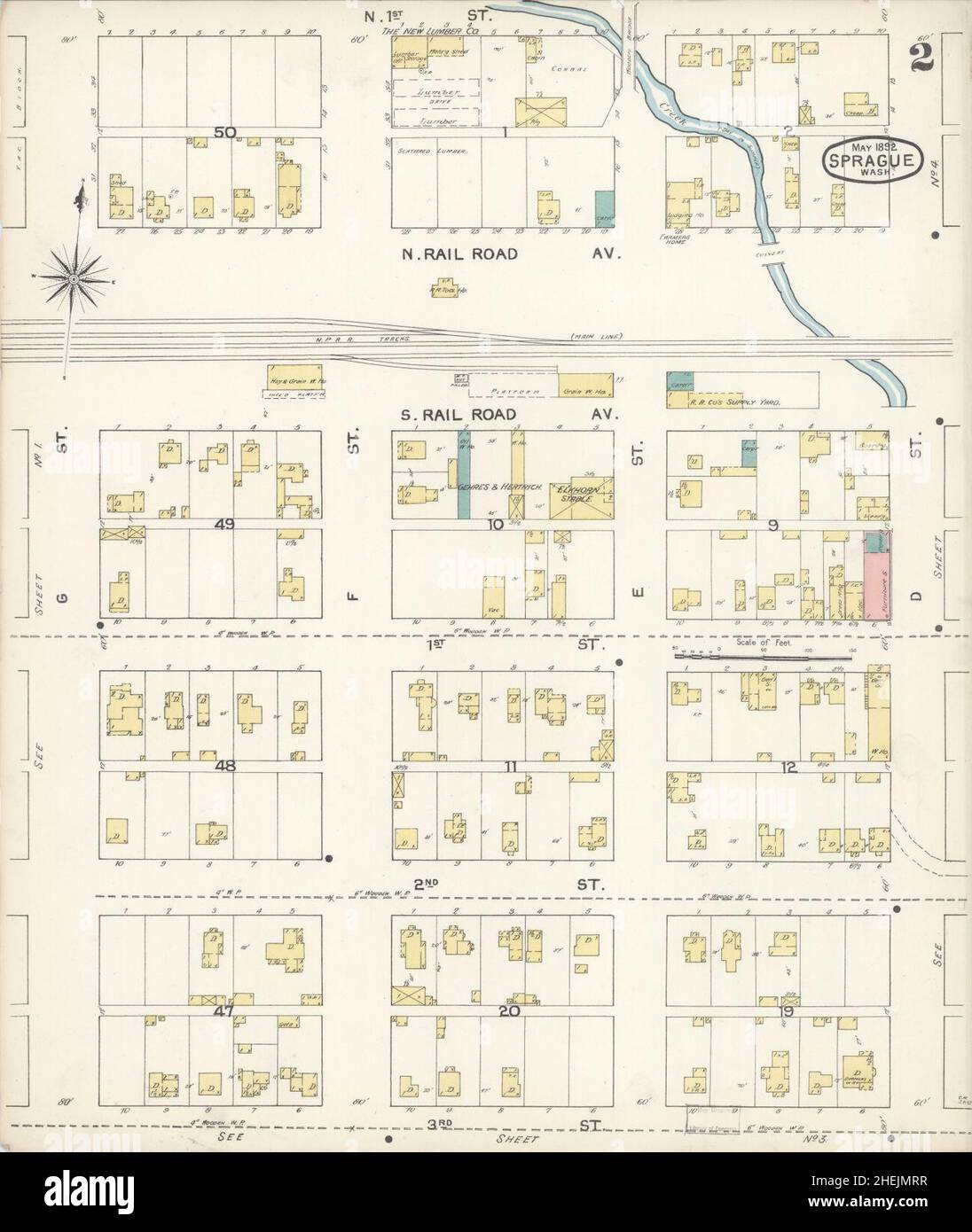 Map of sprague washington hi-res stock photography and images - Alamy