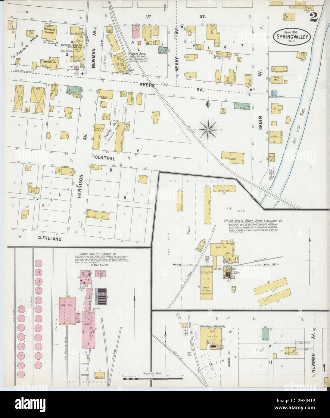 Spring valley wisconsin map hi-res stock photography and images - Alamy