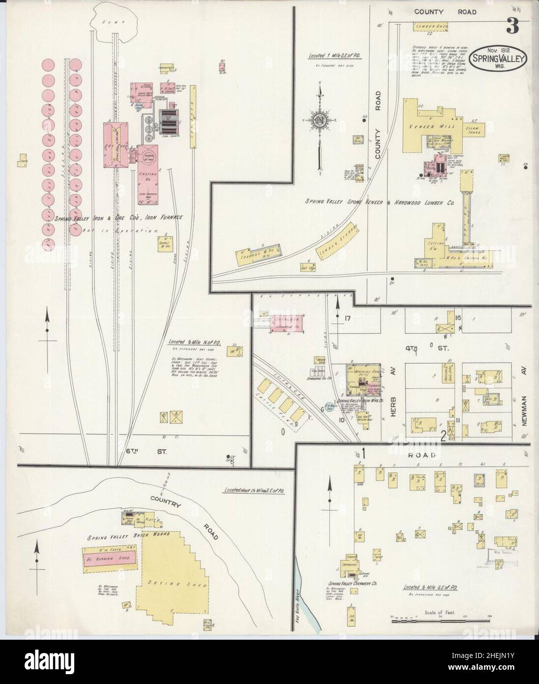 Spring valley wisconsin map hi-res stock photography and images - Alamy
