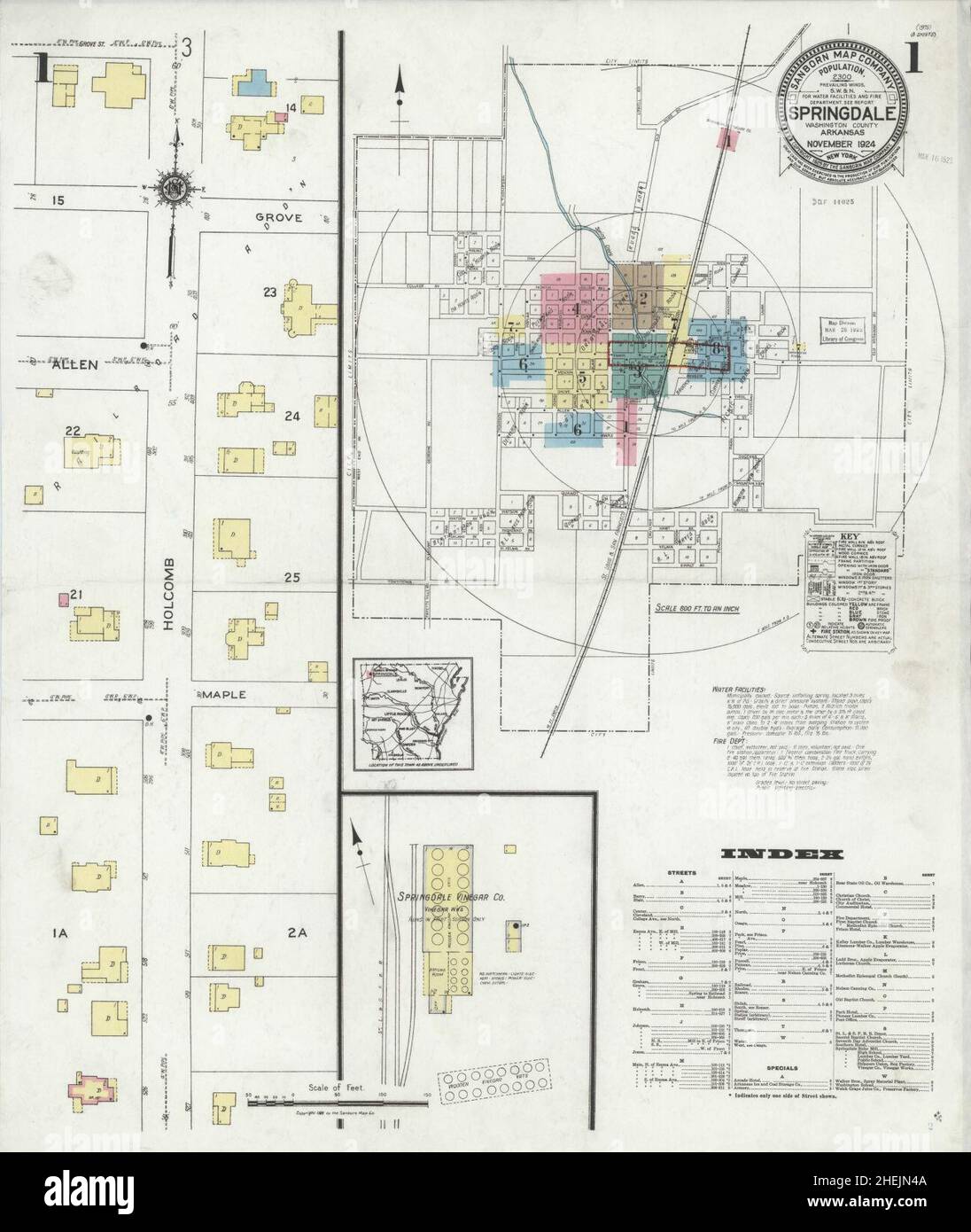 Springdale map hi-res stock photography and images - Alamy