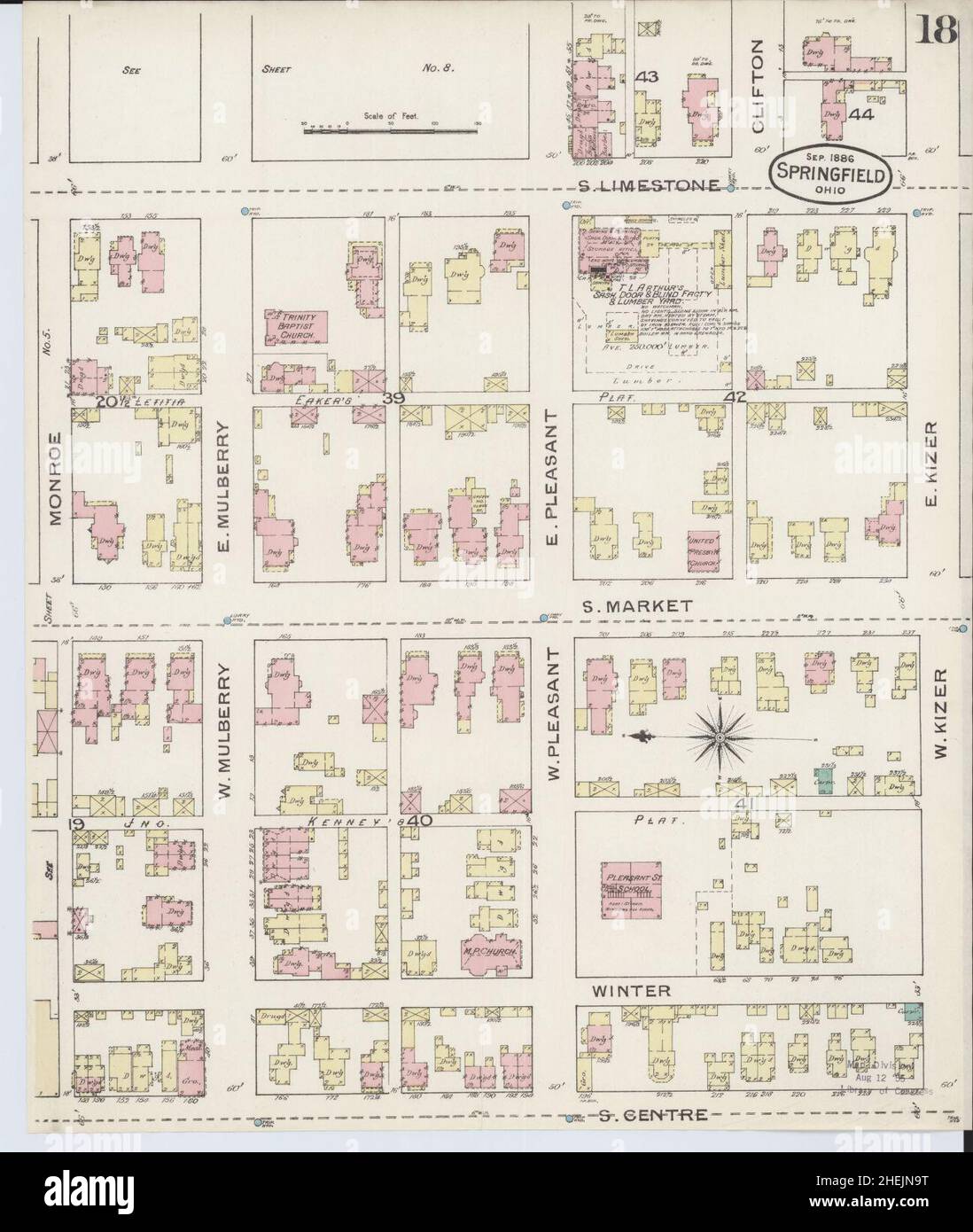 Sanborn Fire Insurance Map from Springfield, Clark County, Ohio Stock Photo - Alamy