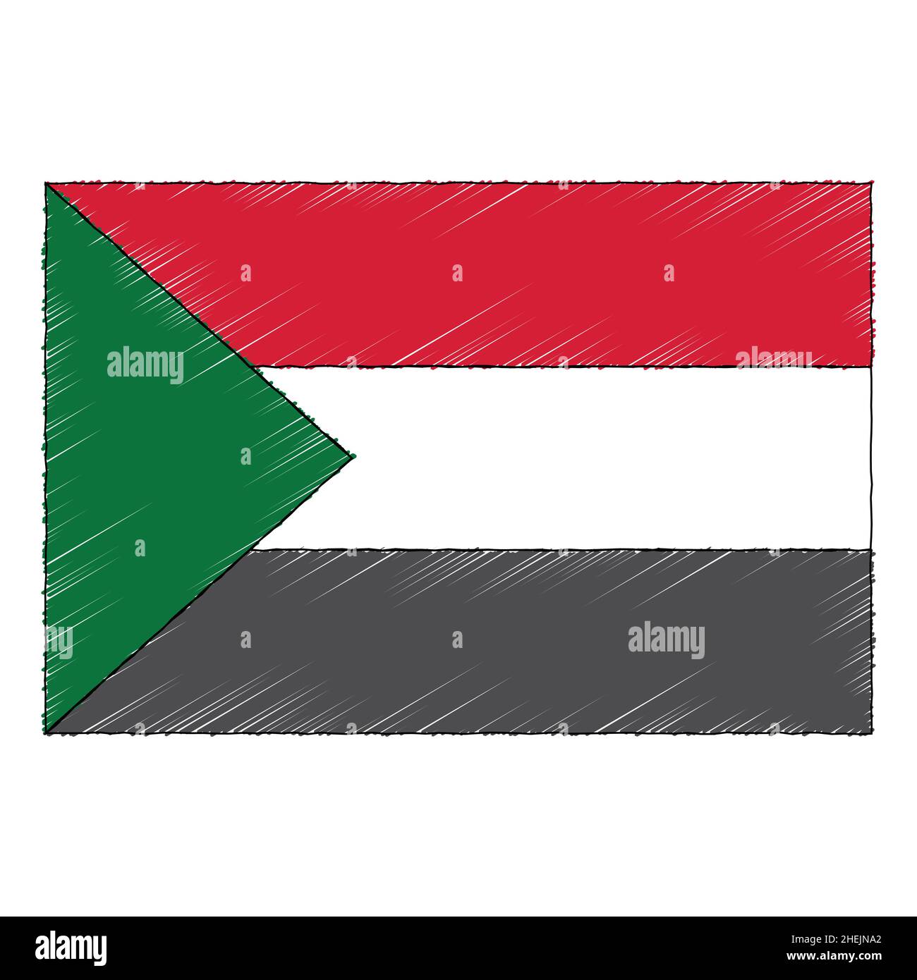 Hand drawn sketch flag of Sudan. doodle style vector icon Stock Vector ...