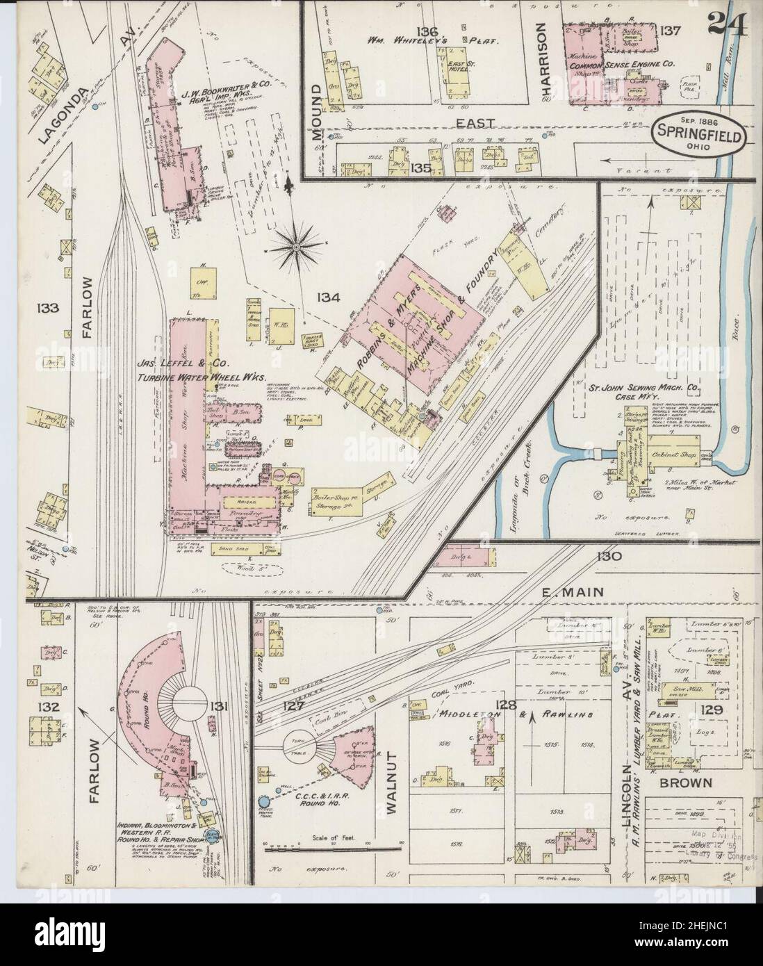 Sanborn Fire Insurance Map from Springfield, Clark County, Ohio Stock Photo - Alamy