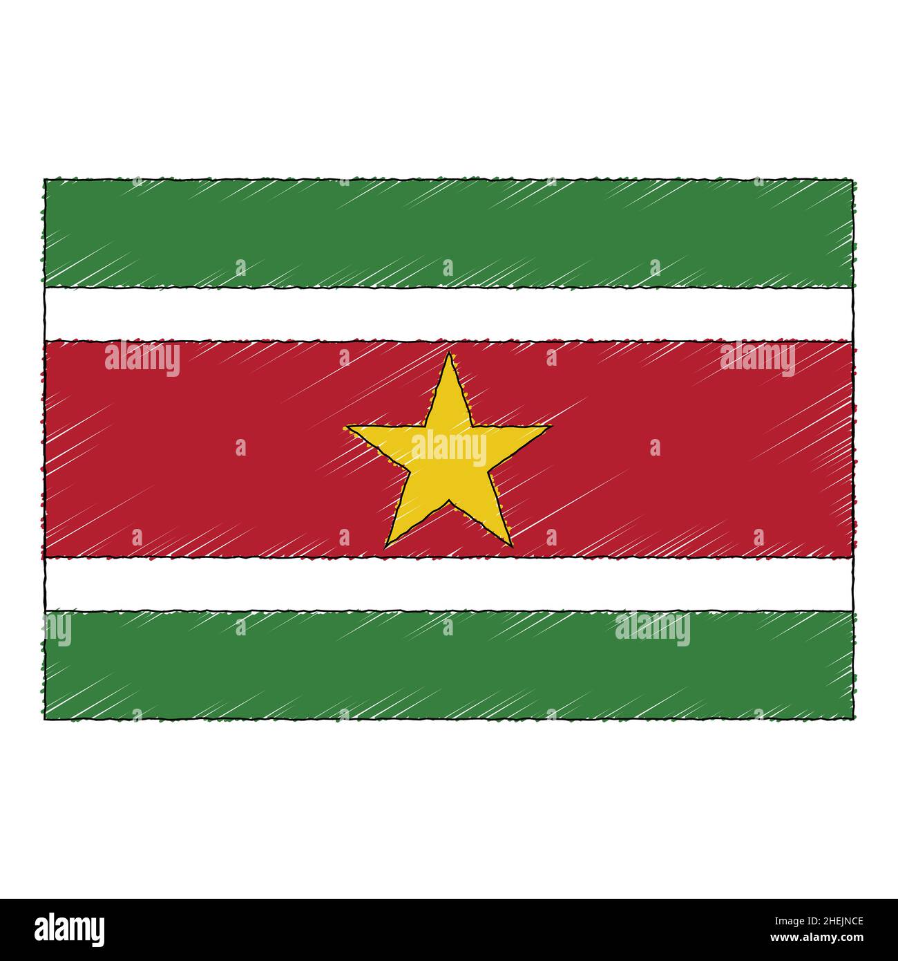 Hand drawn sketch flag of Suriname. doodle style vector icon Stock Vector Image & Art - Alamy
