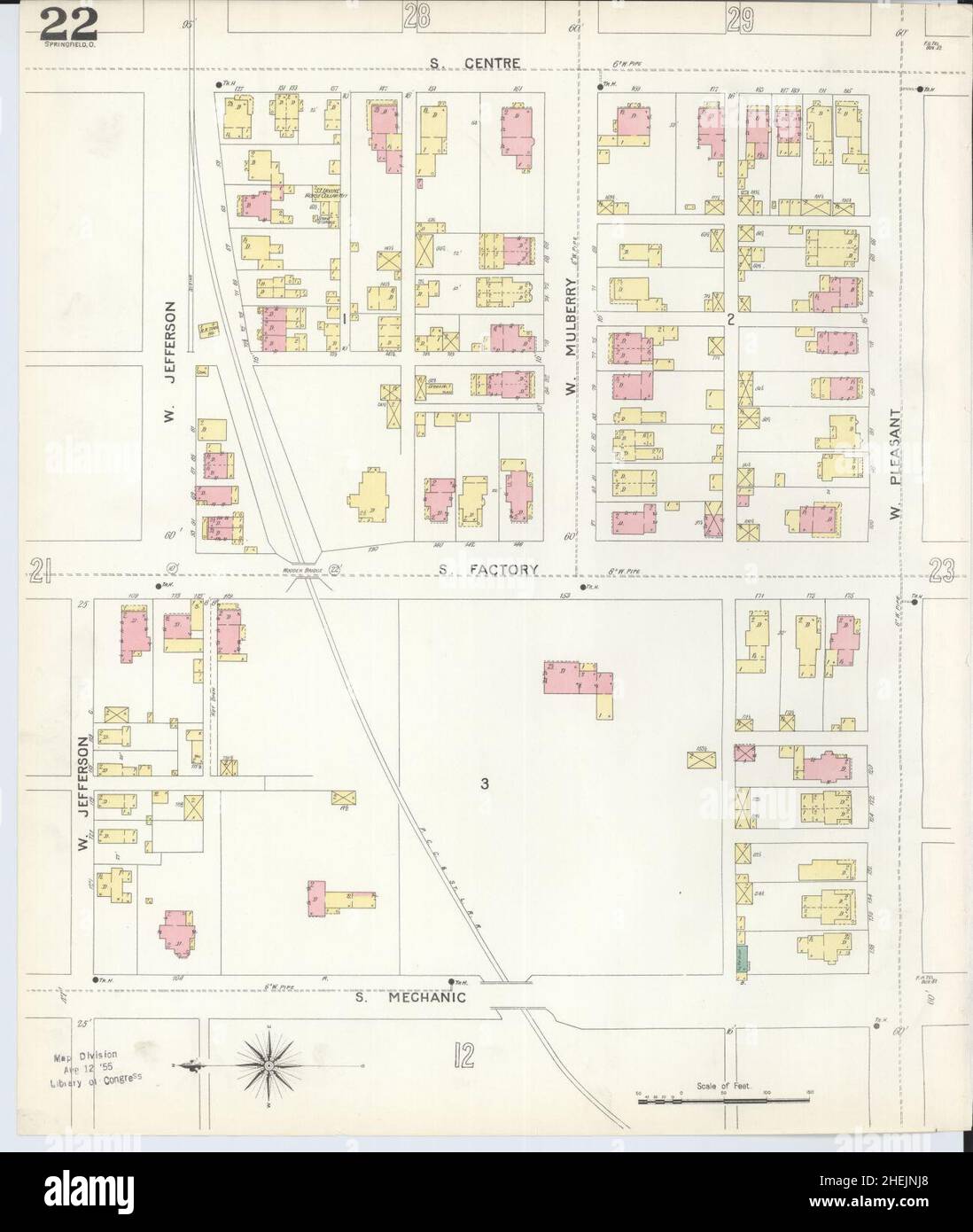 Sanborn Fire Insurance Map from Springfield, Clark County, Ohio Stock Photo - Alamy