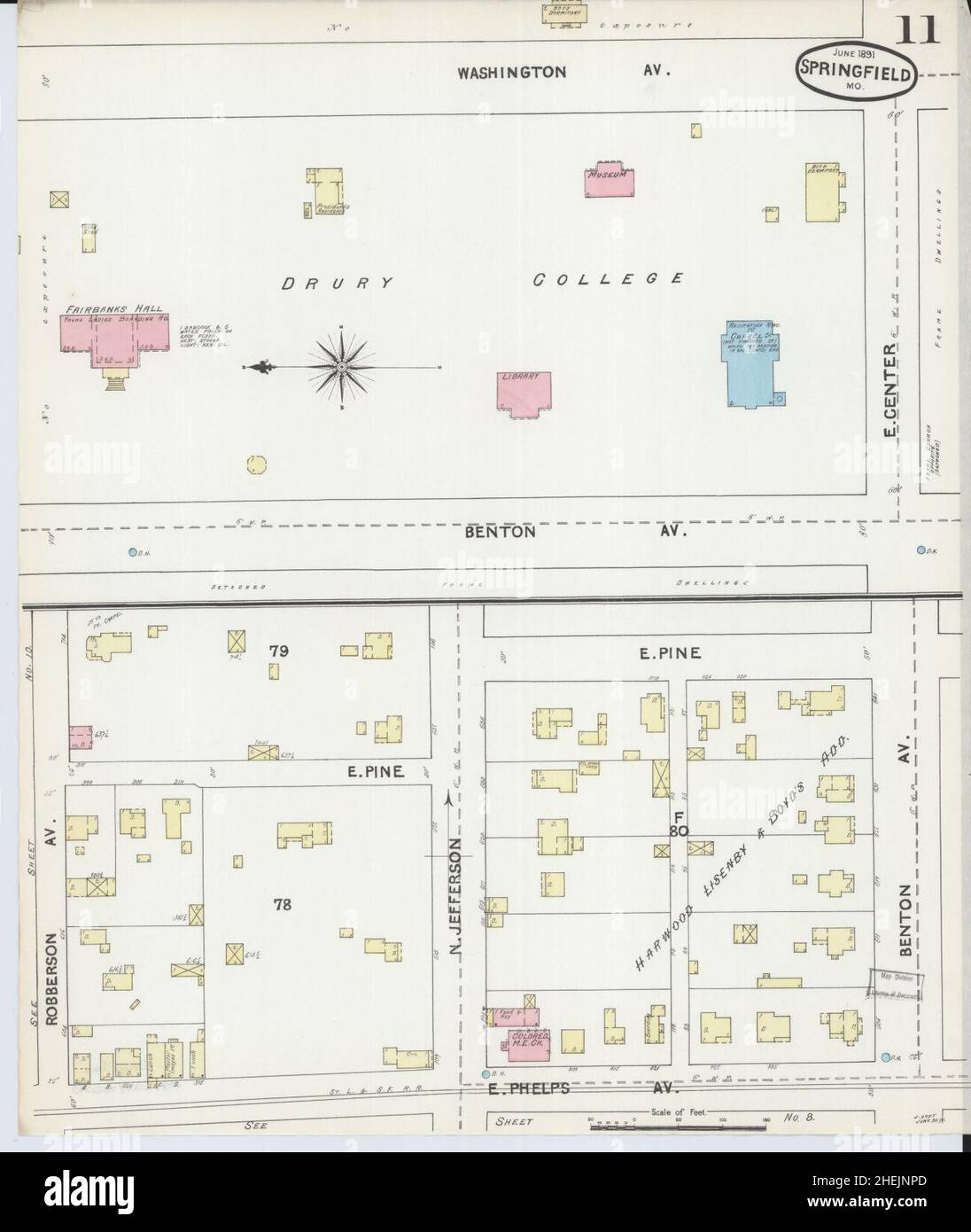Sanborn Fire Insurance Map from Springfield, Greene County, Missouri Stock Photo - Alamy