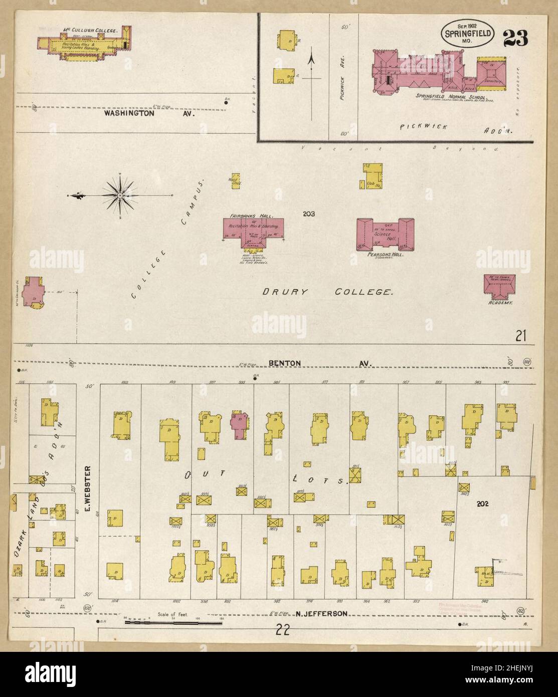 Sanborn Fire Insurance Map from Springfield, Greene County, Missouri Stock Photo - Alamy