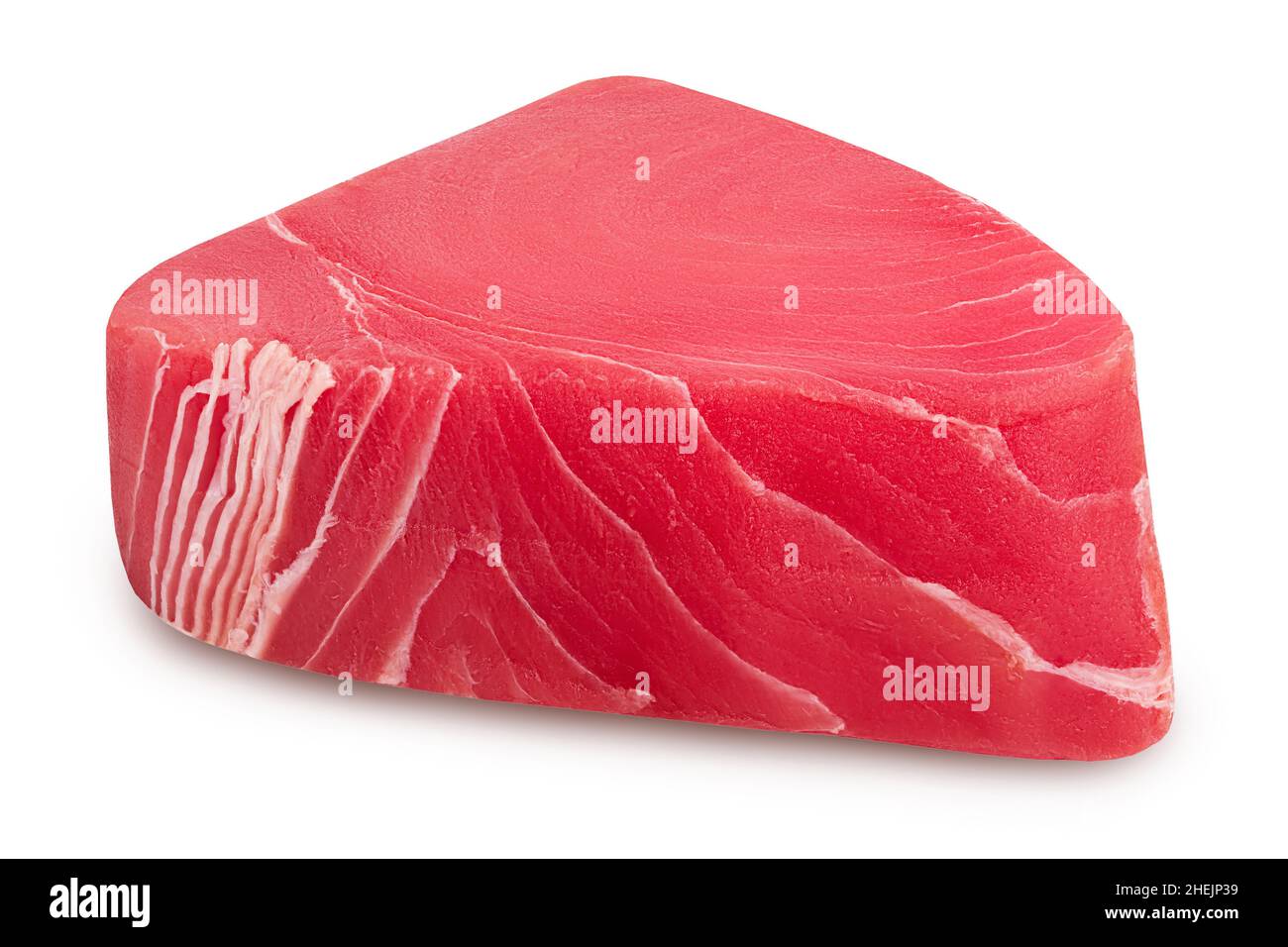 Fresh tuna fish fillet steak isolated on white background with clipping ...