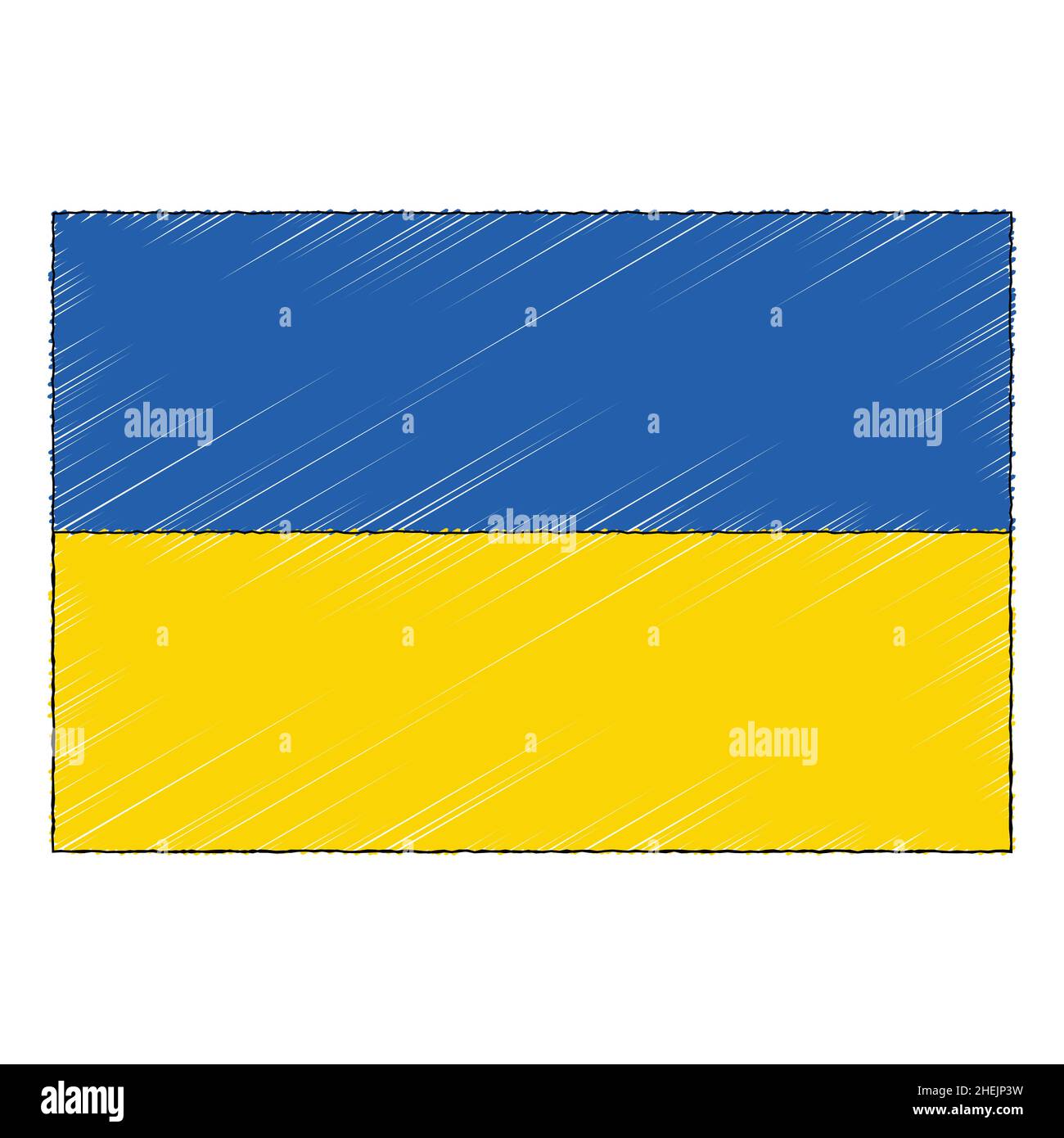 Hand drawn sketch flag of Ukraine. doodle style vector icon Stock ...