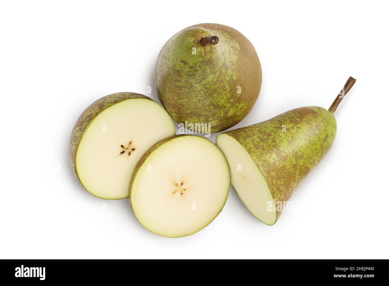 Green conference pear isolated on white background with clipping path ...