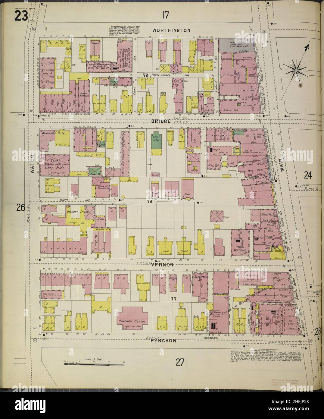 Sanborn Fire Insurance Map from Springfield, Hampden County, Massachusetts Stock Photo - Alamy