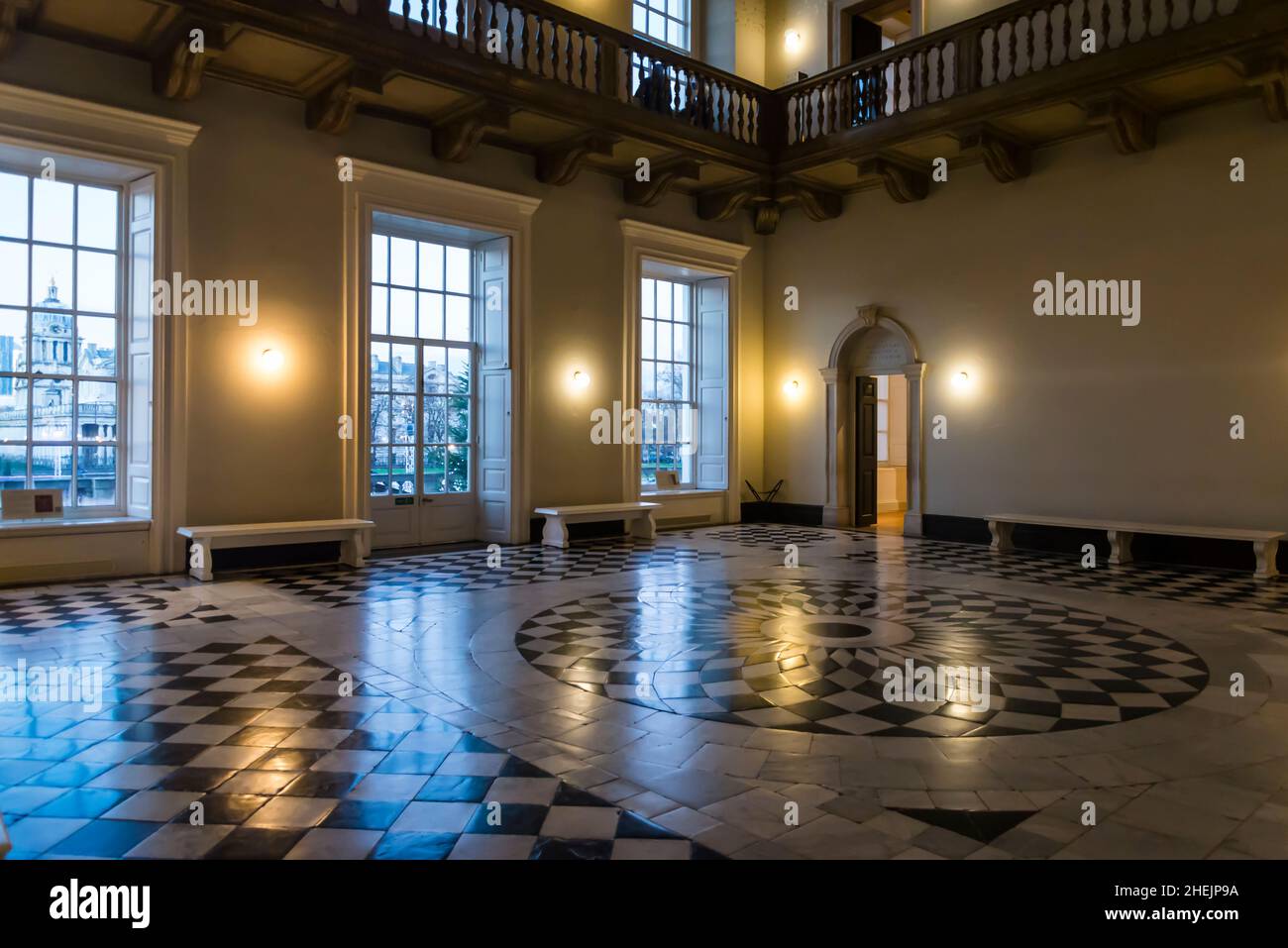The Great Hall in The Queen's House, a former royal residence built in ...