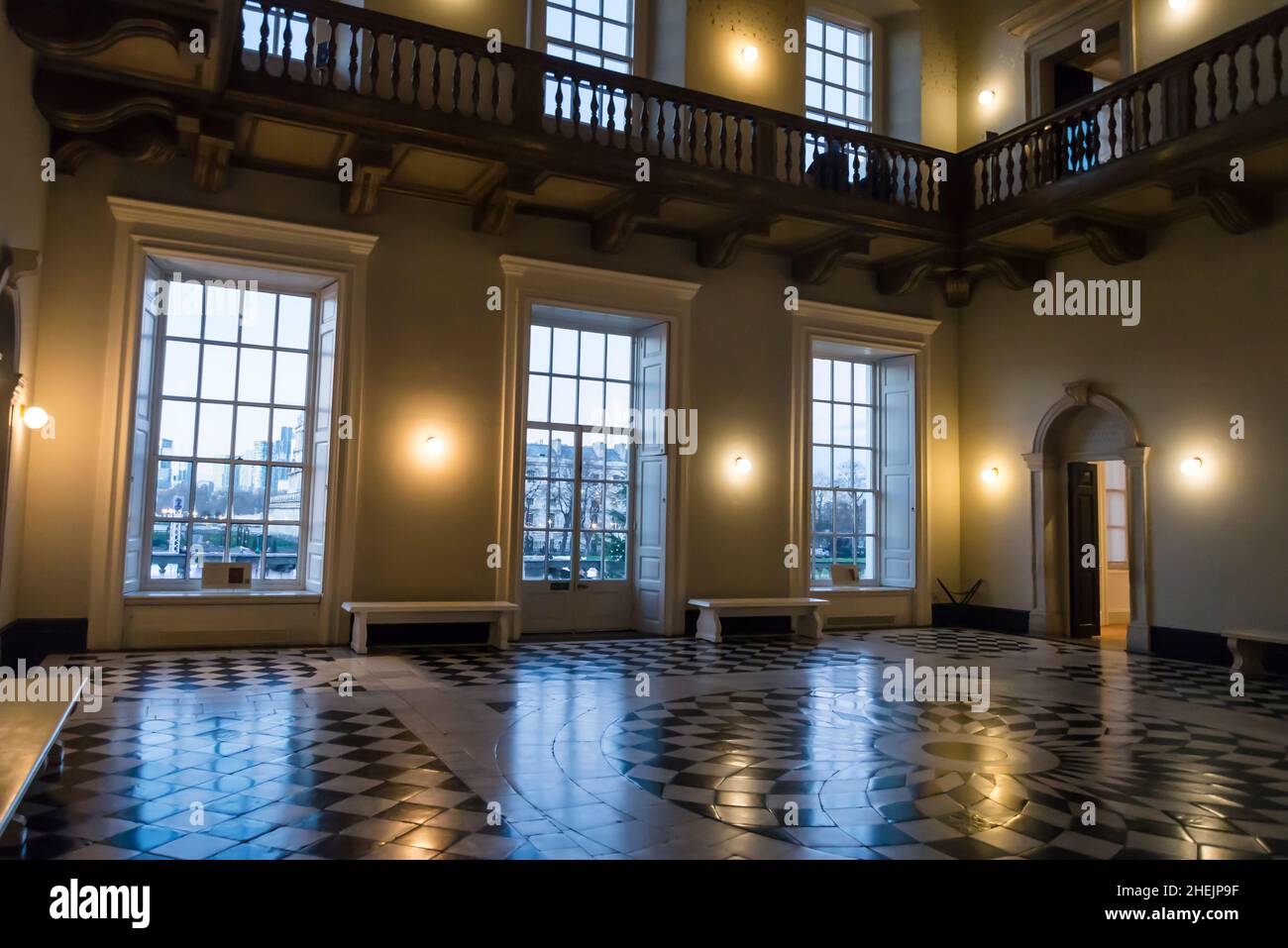 The Great Hall in The Queen's House, a former royal residence built in the early 17th century ...
