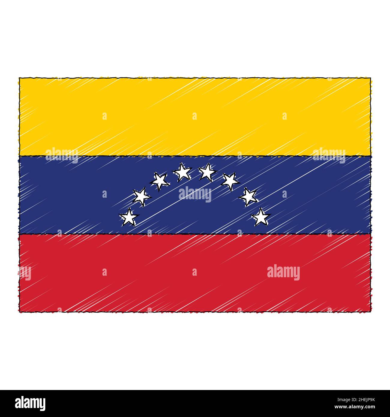 Hand drawn sketch flag of Venezuela. doodle style vector icon Stock ...