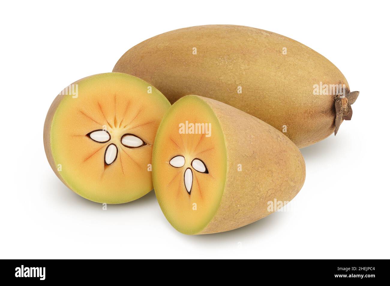 Sapodilla isolated on white background with clipping path and full ...