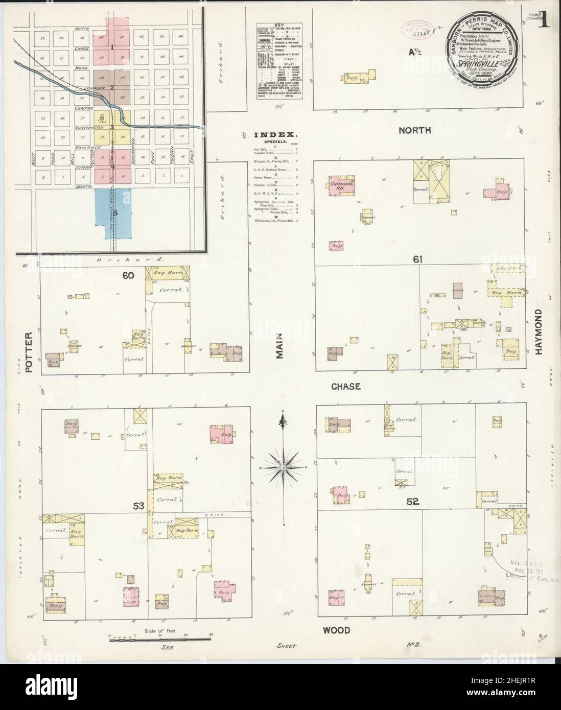 Springville map hi-res stock photography and images - Alamy