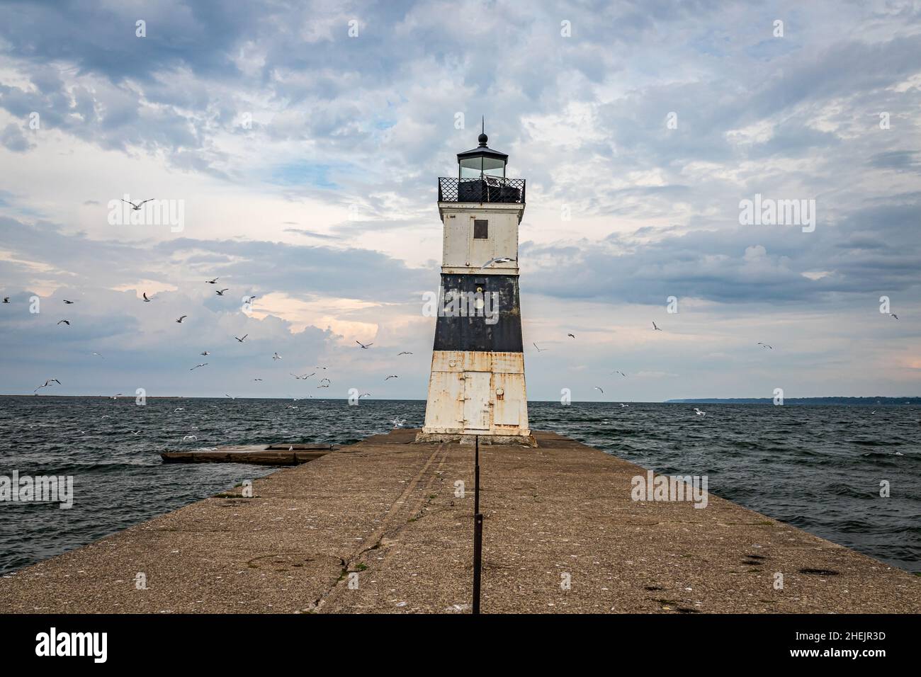 The Channel Lighthouse signals the entrance to Presque Isle Bay on Lake ...