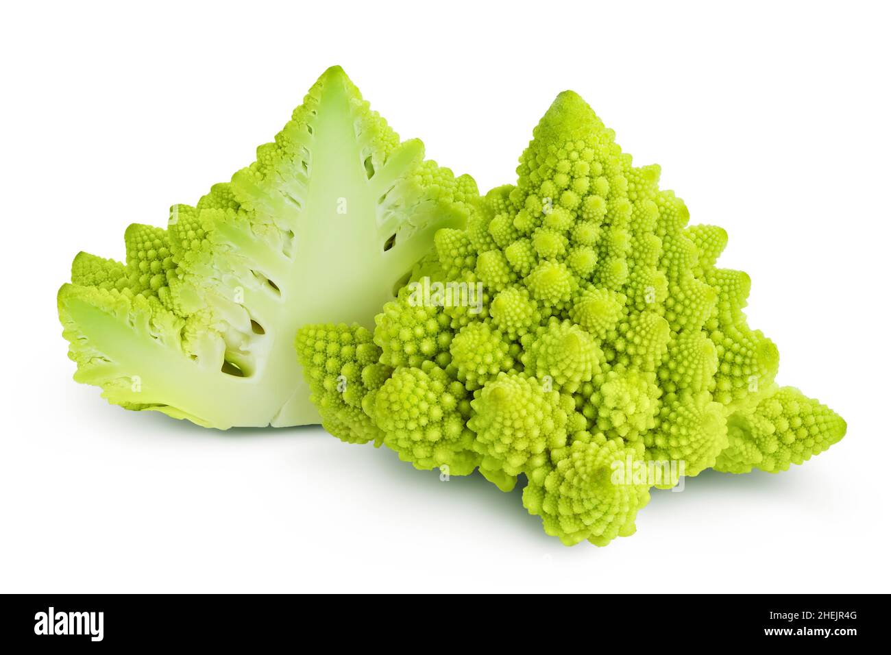 Romanesco broccoli cabbage or Roman Cauliflower isolated on white ...
