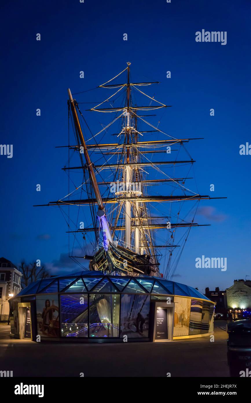 Cutty Sark, a British clipper ship. one of the last tea clippers to be ...