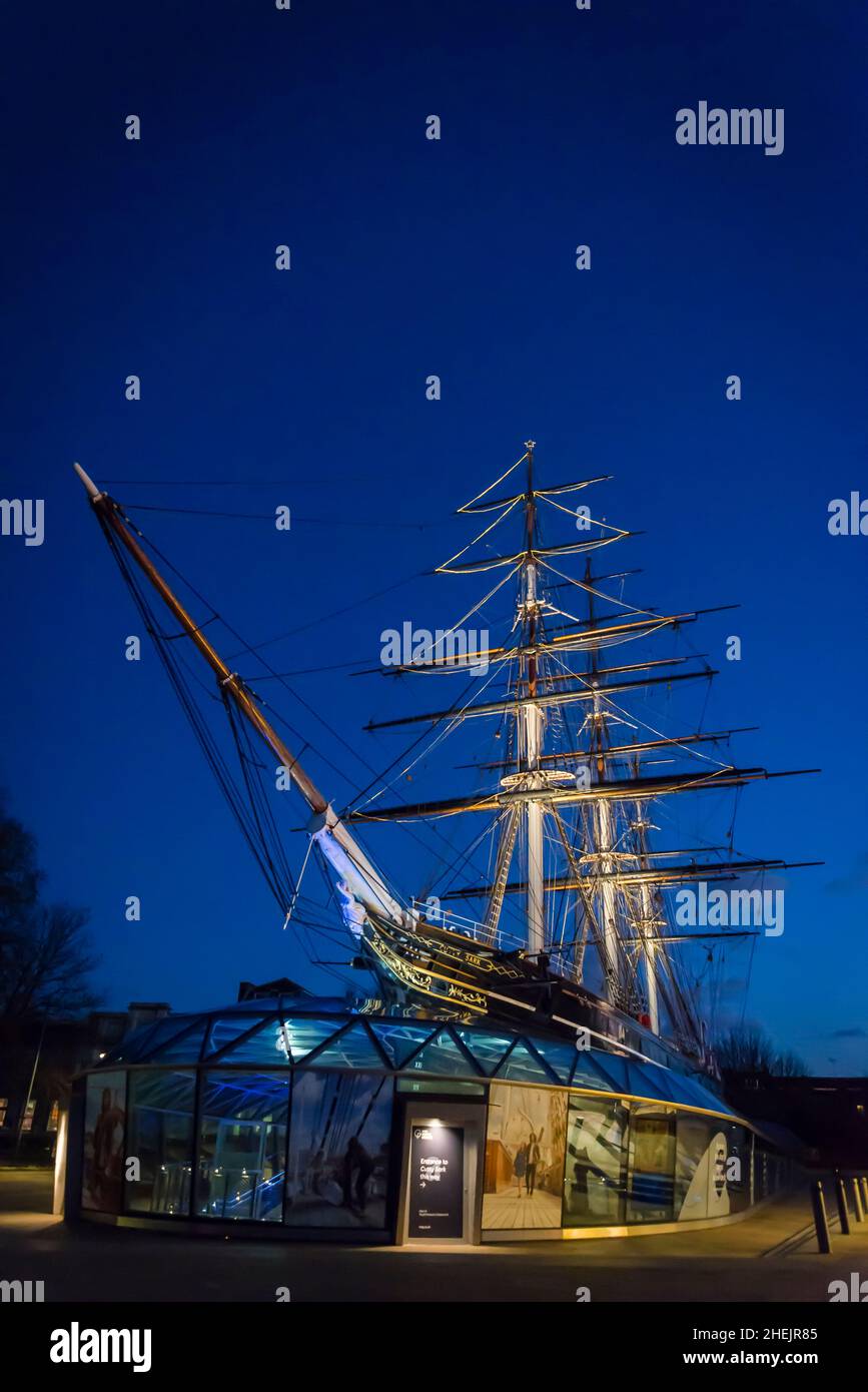 Cutty Sark, a British clipper ship. one of the last tea clippers to be ...