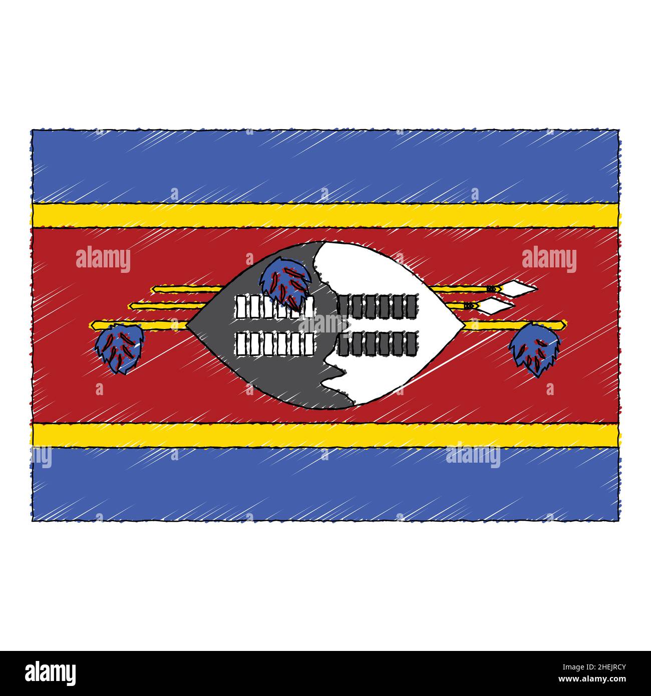 Hand drawn sketch flag of Eswatini. doodle style vector icon Stock Vector Image & Art - Alamy