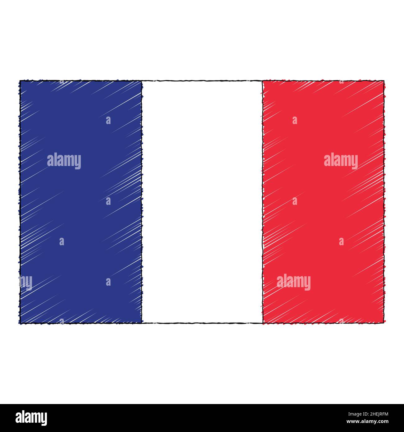 Hand drawn sketch flag of France. doodle style vector icon Stock Vector ...
