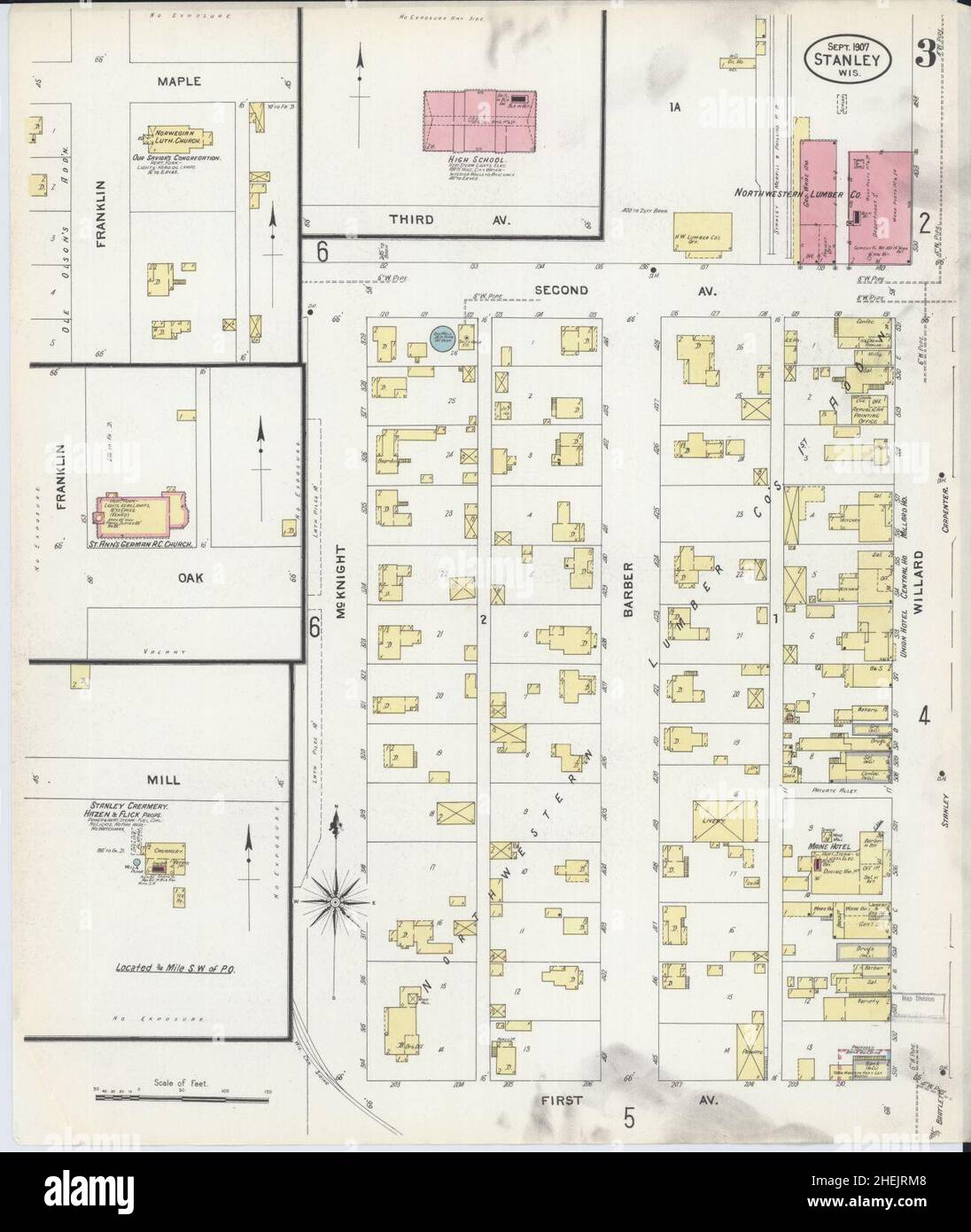 Stanley county map hi-res stock photography and images - Alamy