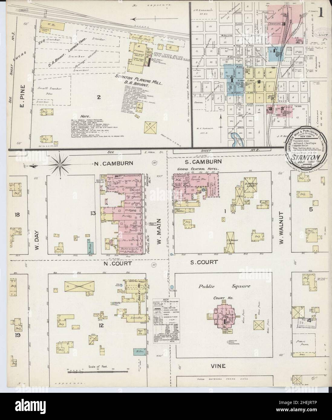 Map of stanton hi-res stock photography and images - Alamy