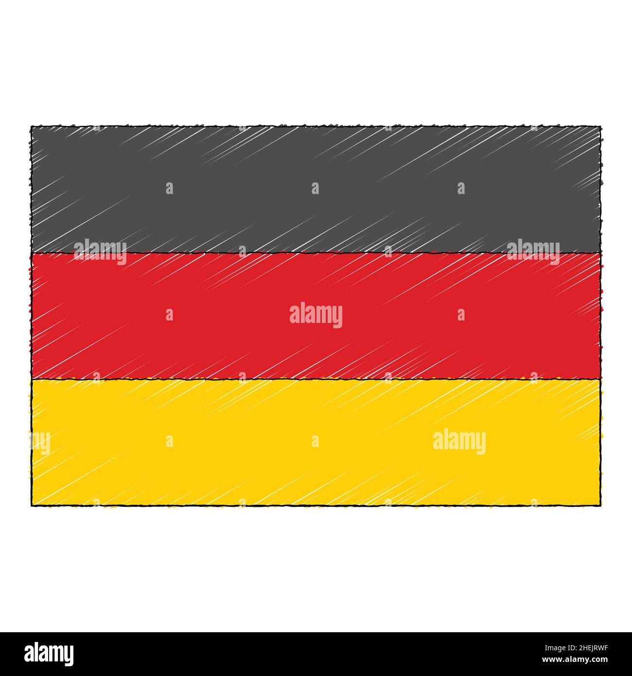 Hand drawn sketch flag of Germany. doodle style vector icon Stock ...