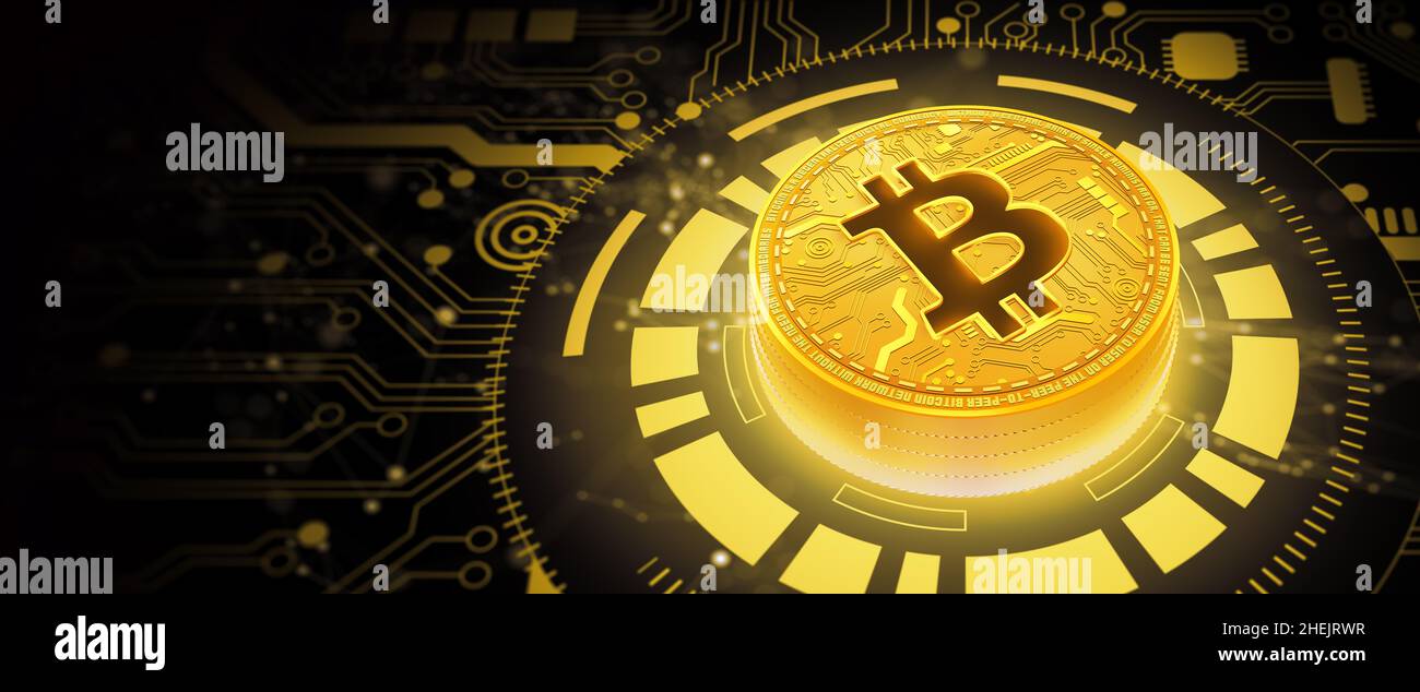 Bitcoin circuit board illustration hi-res stock photography and images ...