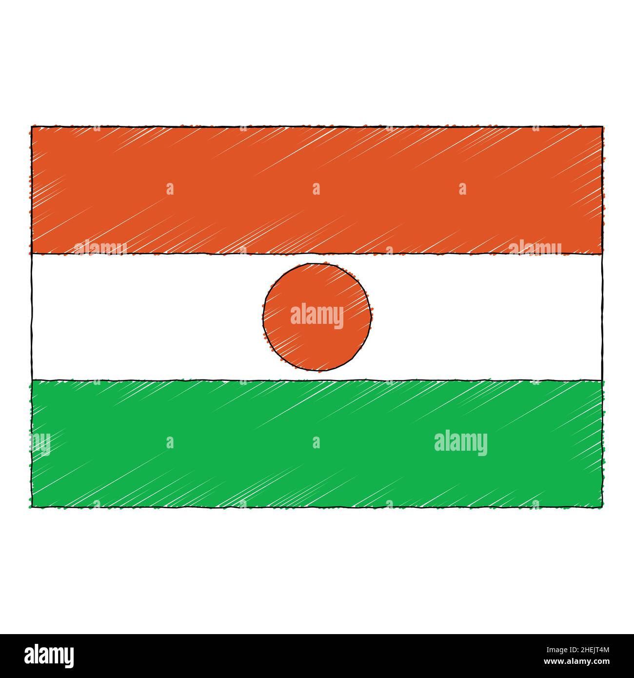Hand drawn sketch flag of Niger. doodle style vector icon Stock Vector ...