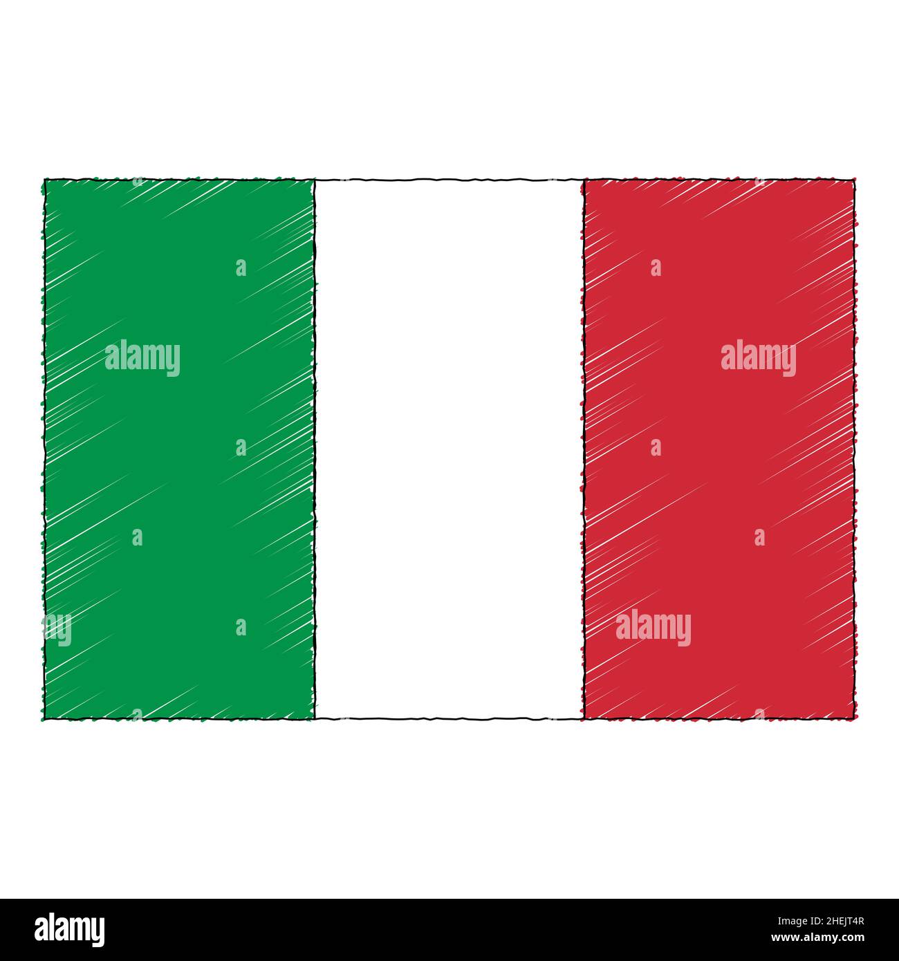 Hand drawn sketch flag of Italy. doodle style vector icon Stock Vector ...