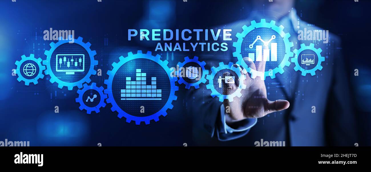 Predictive analytics business intelligence technology concept on screen ...