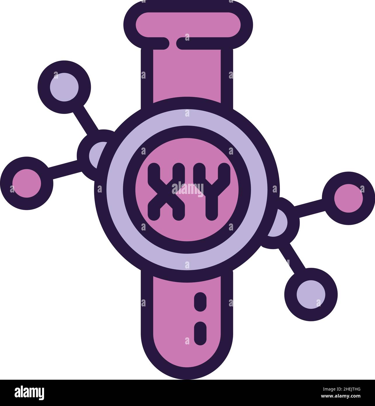 Test tube lab icon outline vector. Genetic dna. Crispr editing Stock ...