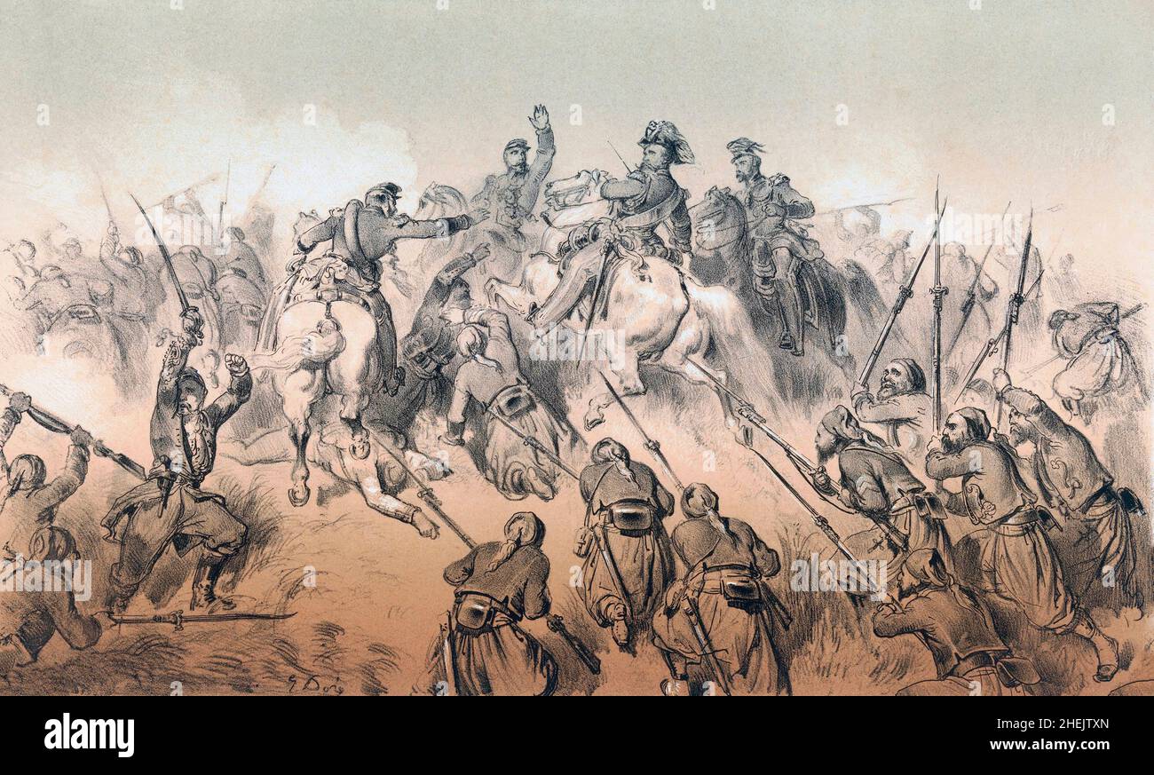 The Battle of Palestro, after a work by Gustave Dore. The Battle of ...